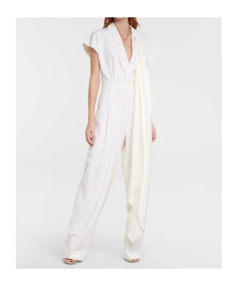 ROKSANDA Bridal Cape Detail Wool Jumpsuit