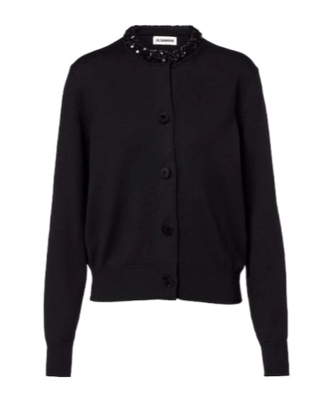 JIL SANDER Sequined Virgin Wool Cardigan