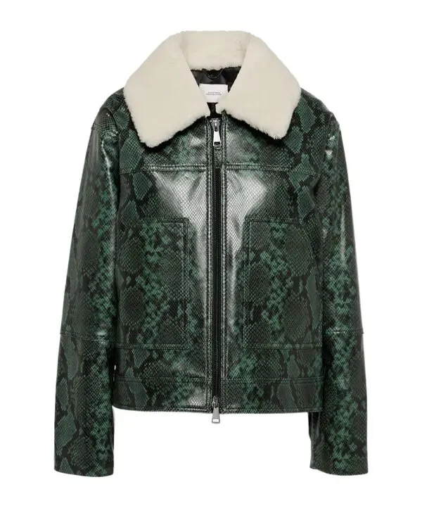 Dorothee Schumacher Lapel Long-sleeved Leather Jacket