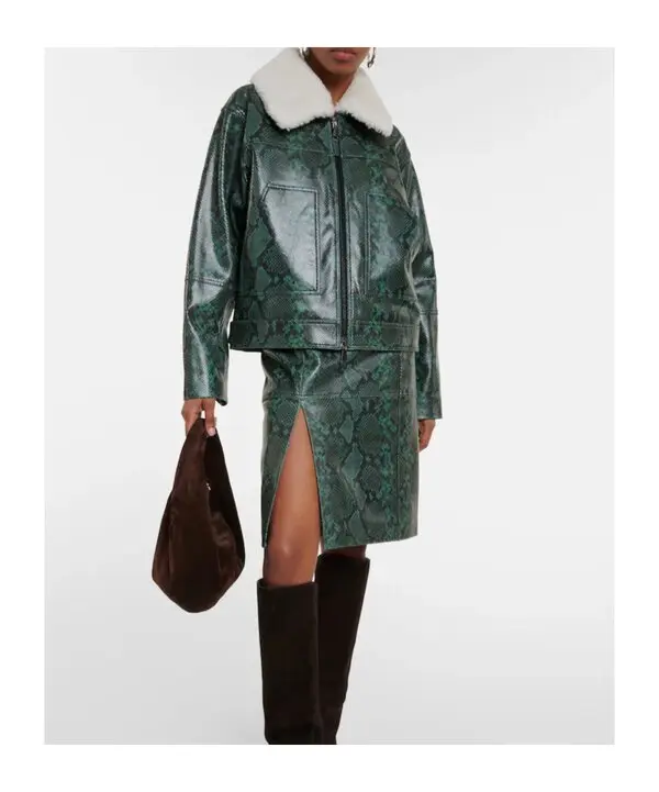 Dorothee Schumacher Lapel Long-sleeved Leather Jacket