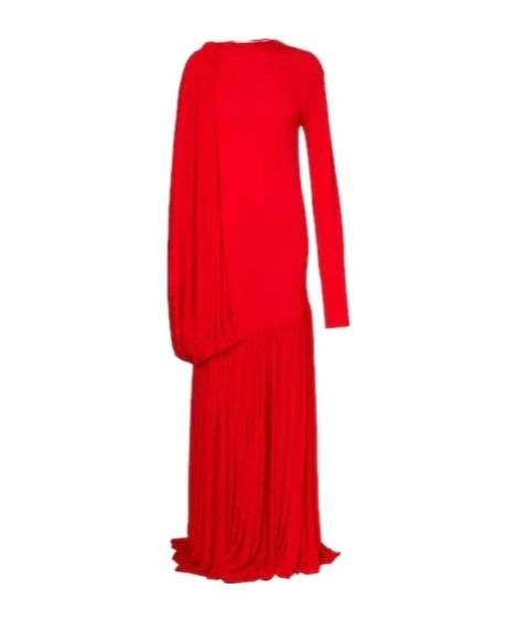 Calvin Klein Sara Draped Jersey Gown - Red
