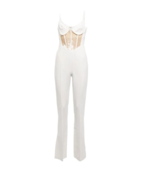 David Koma Sequined Cutout Cady Jumpsuit - White