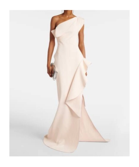 Maticevski Provenance Ruffled One-shoulder Gown