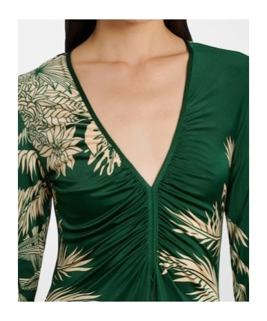 Johanna Ortiz Printed Ruched Jersey Midi Dress