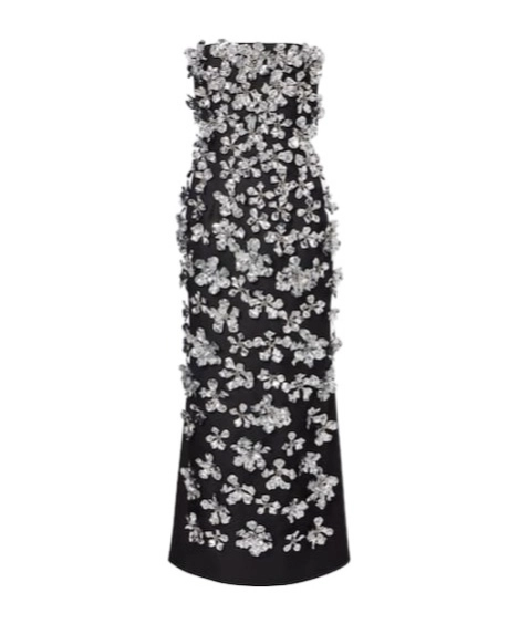 EMILIA WICKSTEAD Leilani Embellished Strapless Gown - Black
