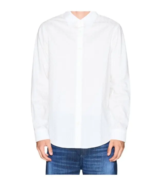 Armani Exchange Regular Fit Button-up Shirt In Cotton Jacquard Essential