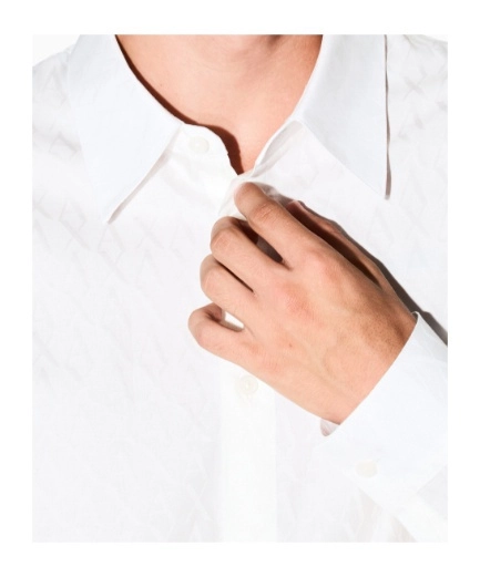 Armani Exchange Regular Fit Button-up Shirt In Cotton Jacquard Essential