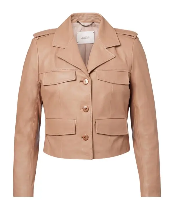 Dorothee Schumacher Lapel Long-sleeved Leather Jacket
