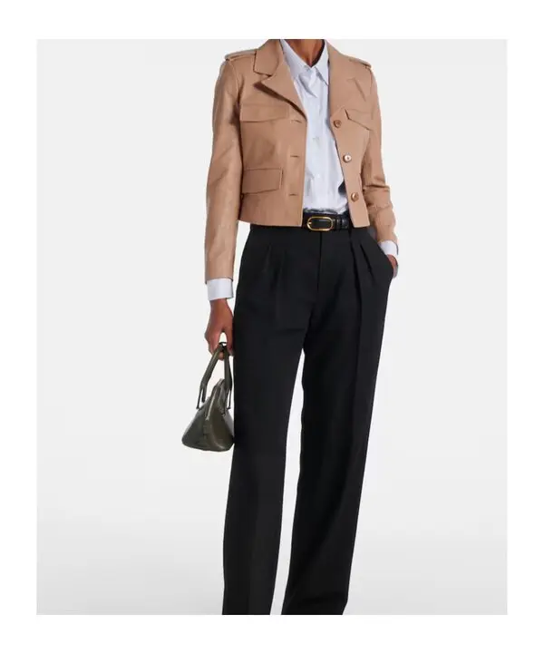 Dorothee Schumacher Lapel Long-sleeved Leather Jacket