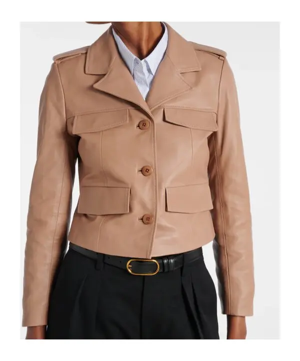 Dorothee Schumacher Lapel Long-sleeved Leather Jacket