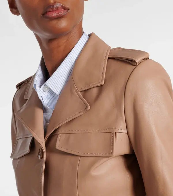 Dorothee Schumacher Lapel Long-sleeved Leather Jacket