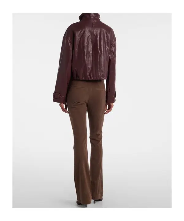 Veronica Beard Bateman Cropped Leather Jacket