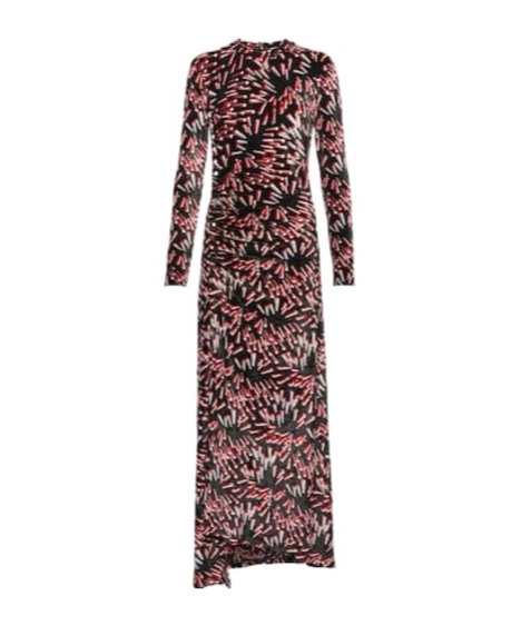 Rabanne Printed Velvet Maxi Dress - Black