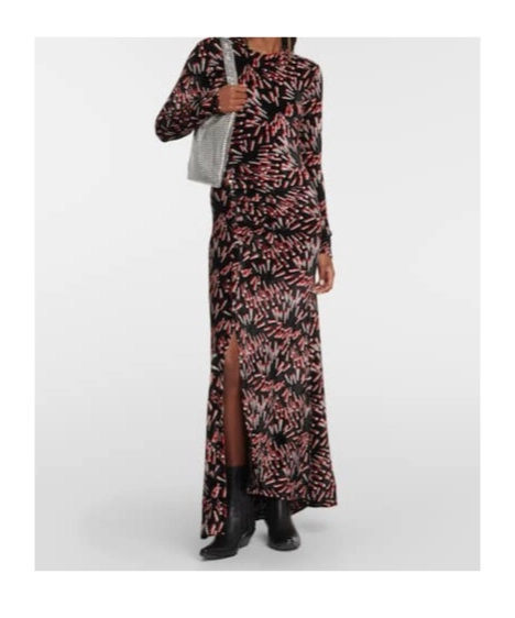 Rabanne Printed Velvet Maxi Dress