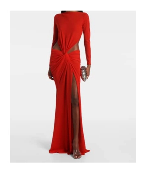 Alex Perry Gathered Crêpe Jersey Gown