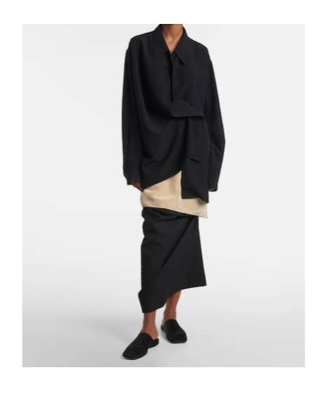 Calvin Klein Tyler Layered Wool And Silk Maxi Skirt