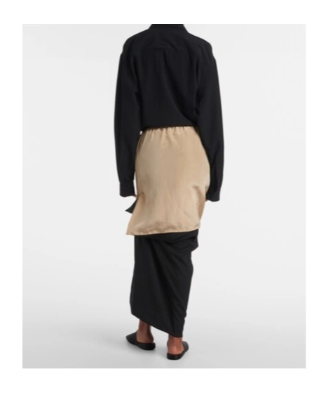 Calvin Klein Tyler Layered Wool And Silk Maxi Skirt