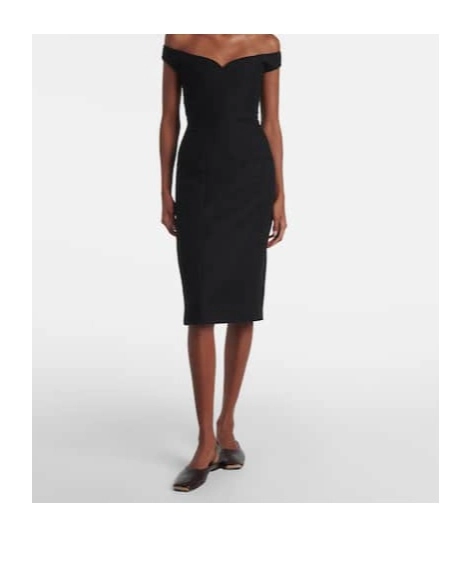 Calvin Klein Bonny Wool And Linen-blend Midi Dress
