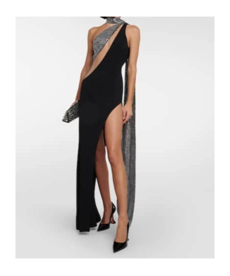 David Koma Crystal-embellished Scarf Gown