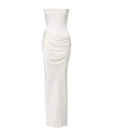 Alex Perry Bridal Draped Crêpe Satin Corset Gown