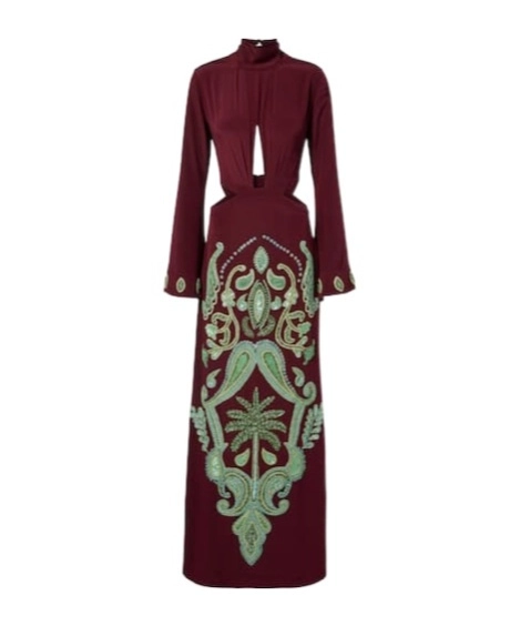 Johanna Ortiz Aurora Magica Beaded Silk Gown - Brown