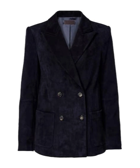 Stouls Suede Double-breasted Blazer