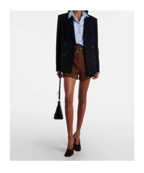 Stouls Suede Double-breasted Blazer