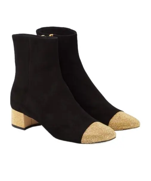 Rene Caovilla Embellished Suede Ankle Boots
