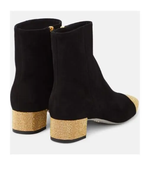 Rene Caovilla Embellished Suede Ankle Boots