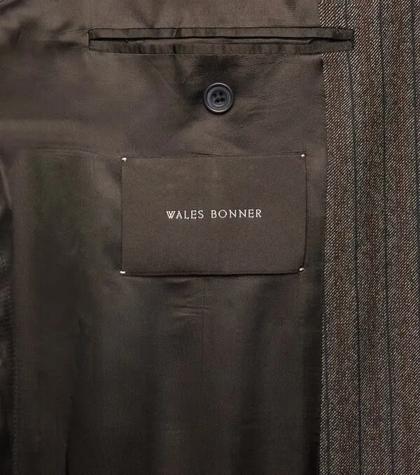 WALES BONNER Alto Pinstripe Wool-blend Blazer