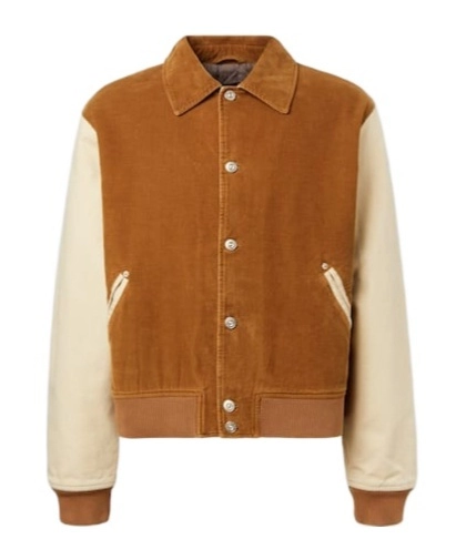 WALES BONNER Homecoming Cotton Corduroy Varsity Jacket - Brown