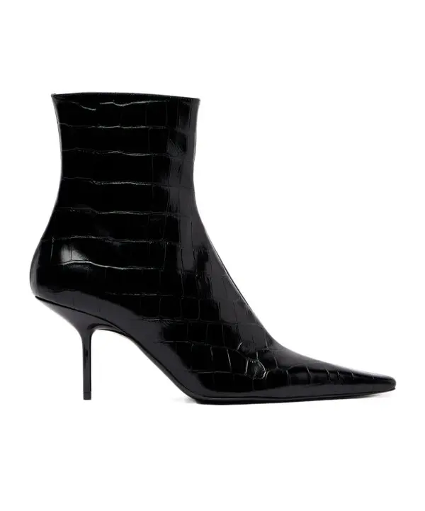 Victoria Beckham 75 Croc-effect Ankle Boots
