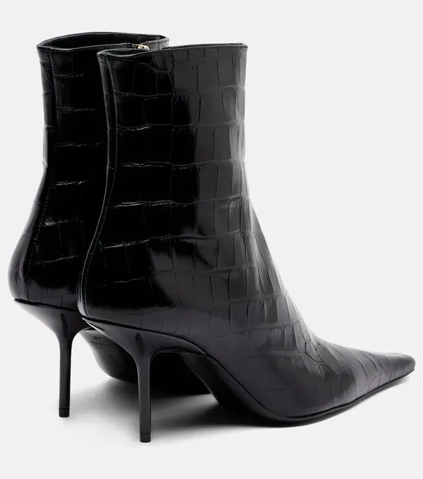 Victoria Beckham 75 Croc-effect Ankle Boots