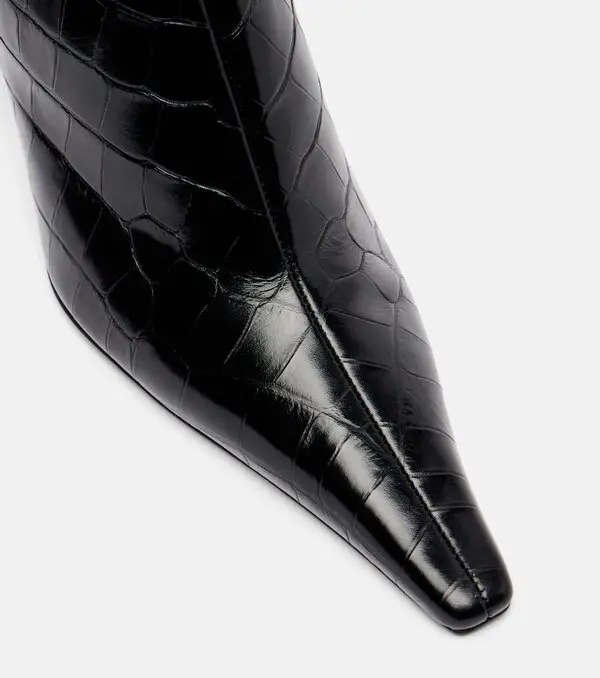 Victoria Beckham 75 Croc-effect Ankle Boots