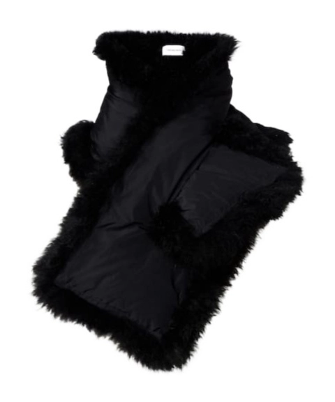 YVES SALOMON Reversible Shearling Down Scarf - Black