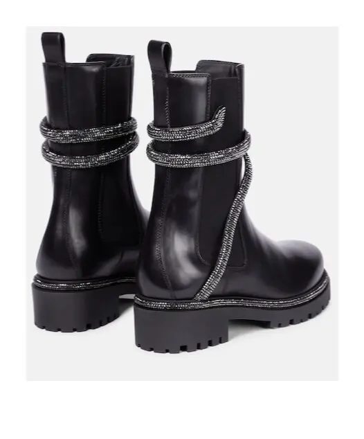 Rene Caovilla Cleo Embellished Leather Chelsea Boots