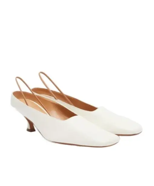 Calvin Klein Anna Leather Slingback Pumps - White