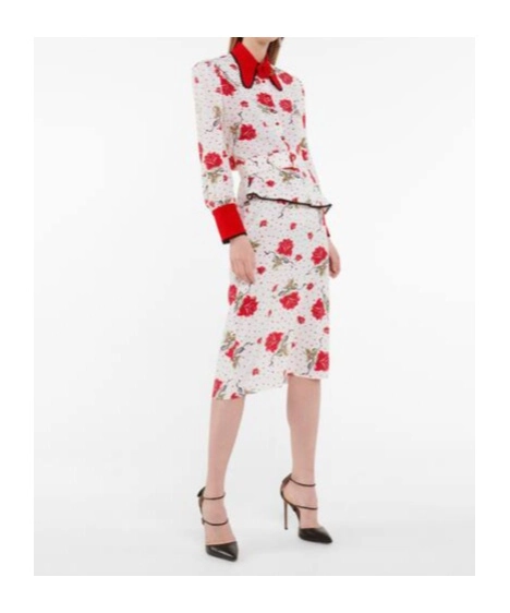 RODARTE High-waisted Printed Silk Crepe Midi Skirt