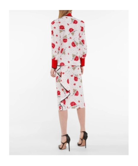 RODARTE High-waisted Printed Silk Crepe Midi Skirt