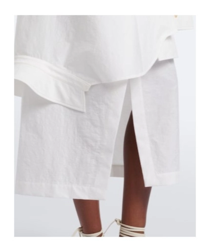 RÓHE Asymmetric Cotton-blend Midi Skirt