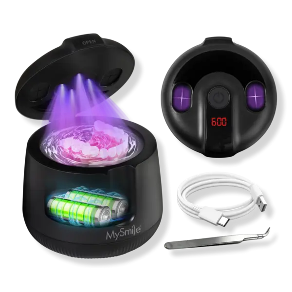 MYSMILE Ms202b Cordless Ultrasonic Retainer & Jewelry Cleaning Pod With Digital Timer - Black