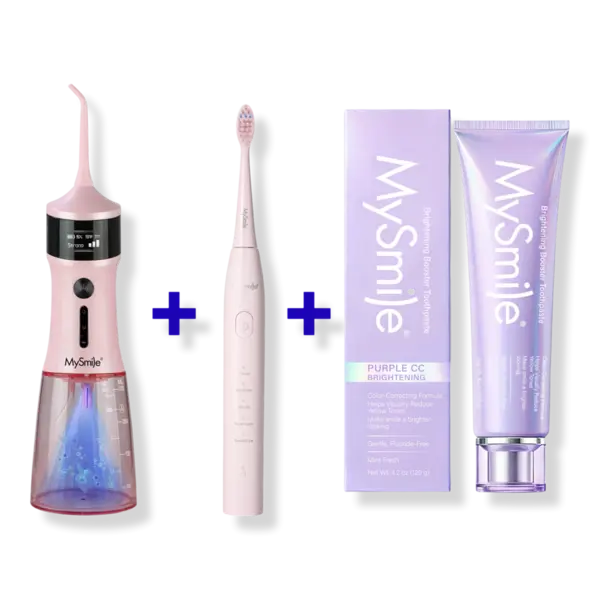 MYSMILE Lp221 Uvc Water Flosser, Electric Toothbrush, & Purple Whitening N-ha Toothpaste Bundle - One-color