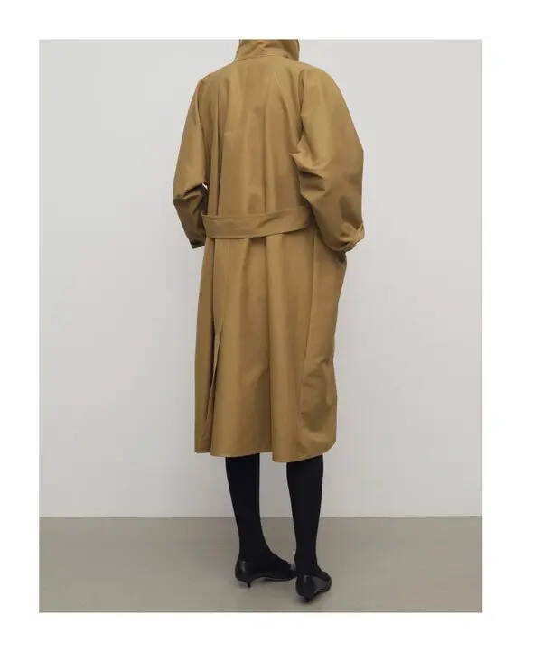 THE ROW Aurore Cotton Coat - Moss Green