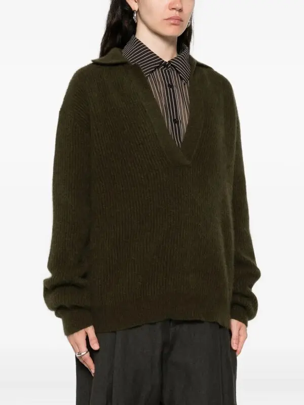 UMA WANG Long-sleeved Lapel Sweater