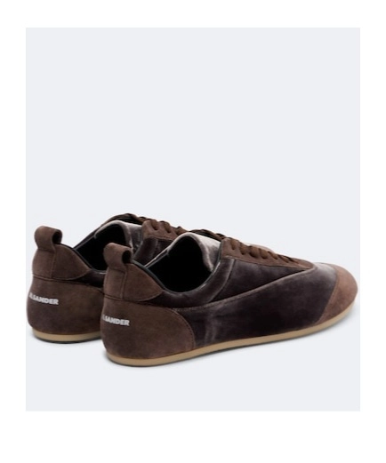 JIL SANDER Etage Suede-trimmed Velvet Sneakers