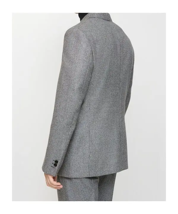 Burberry Puppytooth Check Wool Tailored Jacket