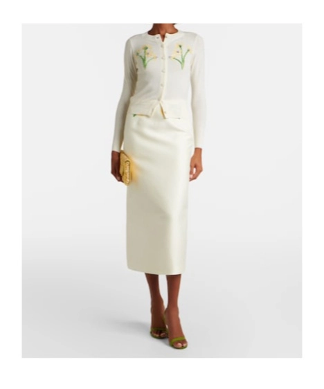 LEO Quinn Embellished Wool And Silk Midi Skirt