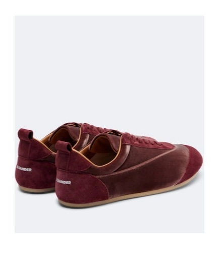 JIL SANDER Etage Suede-trimmed Velvet Sneakers