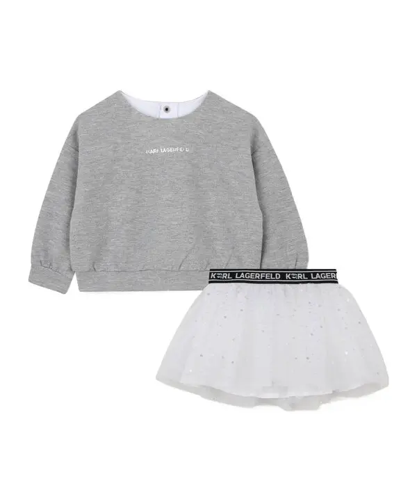 Karl Lagerfeld Two-piece Set With Long-sleeved Sweater And Skirt