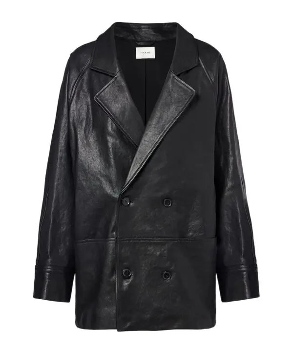FRAME Long Sleeve Leather Jacket